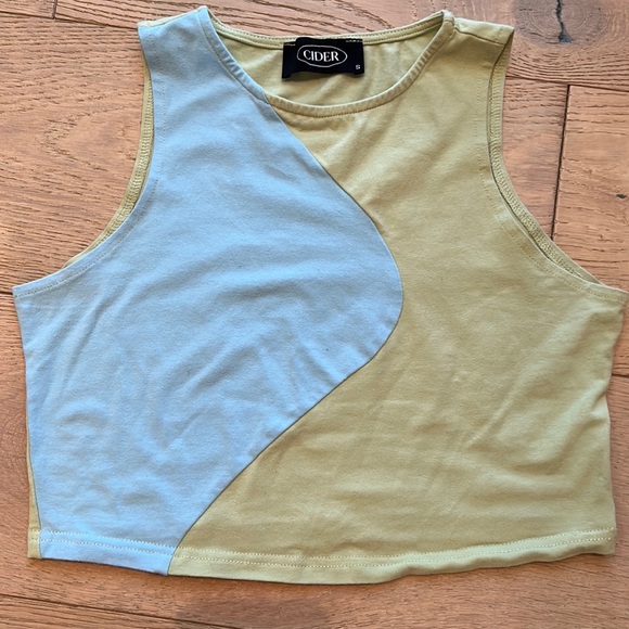 Cider | Tops | Cider Crop Too Light Blue And Light Green | Poshmark